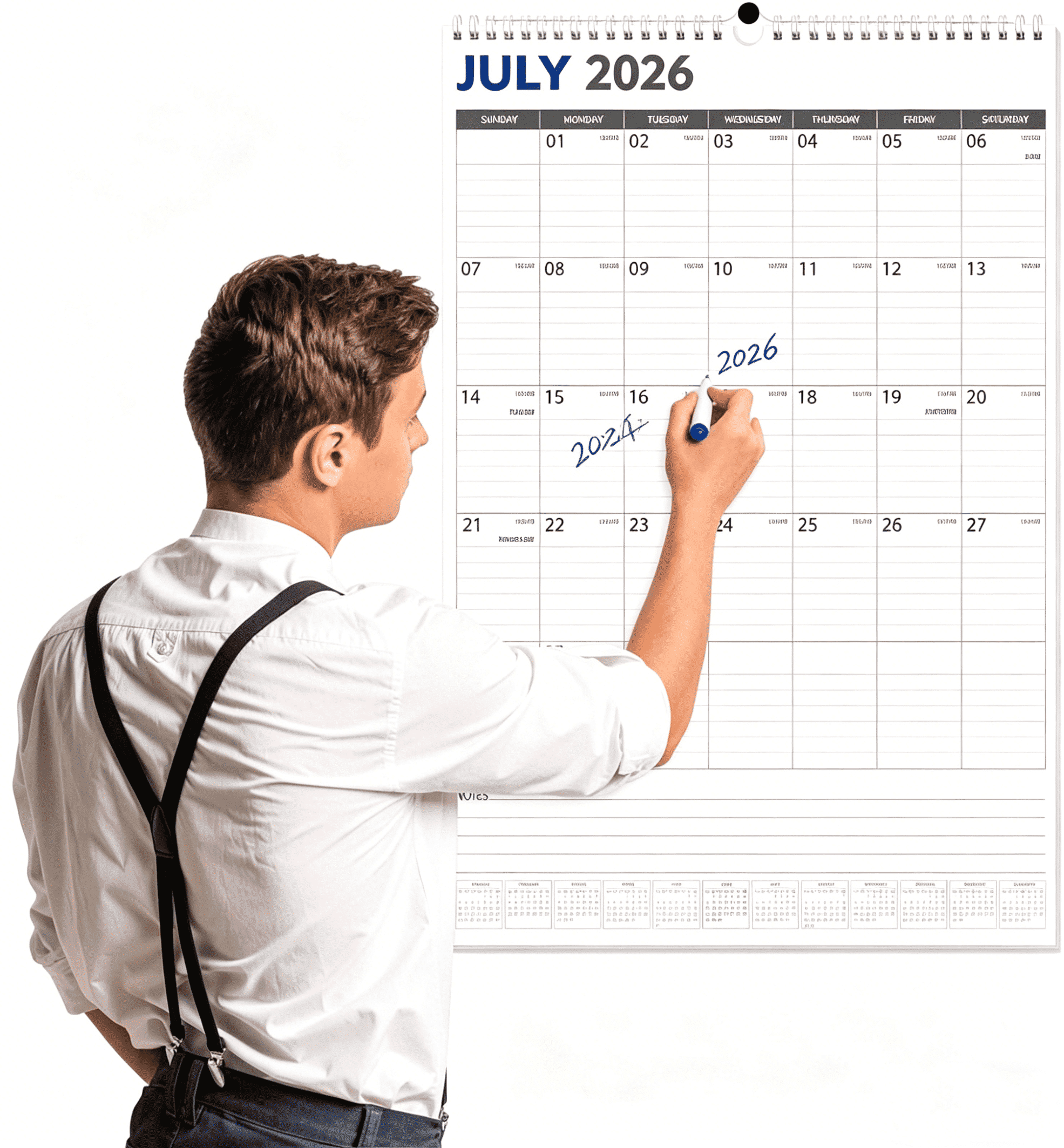 OuMuaMua Extra Large Vertical Calendar, 20 X 30 Inch 18 Month Planner ...