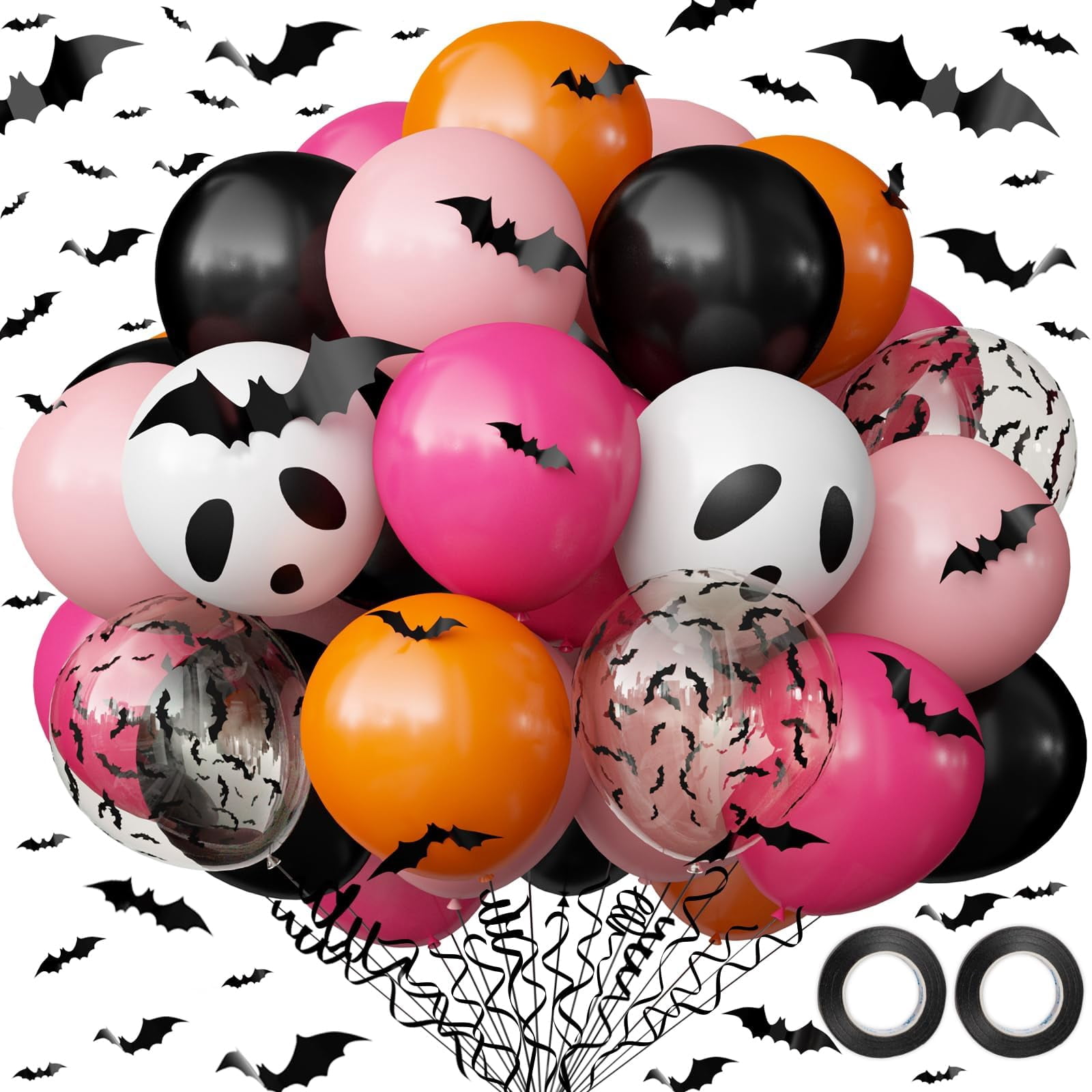 OuMuaMua Halloween Party FEV6 Decorations Balloons Set, 62Pcs Black ...
