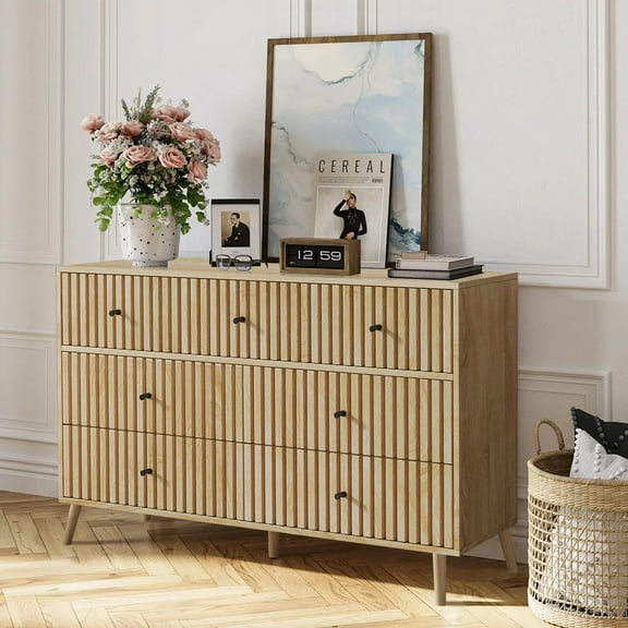 8 Drawer Storage Chest, Large Double Dresser with Deep Drawers and Wide ...