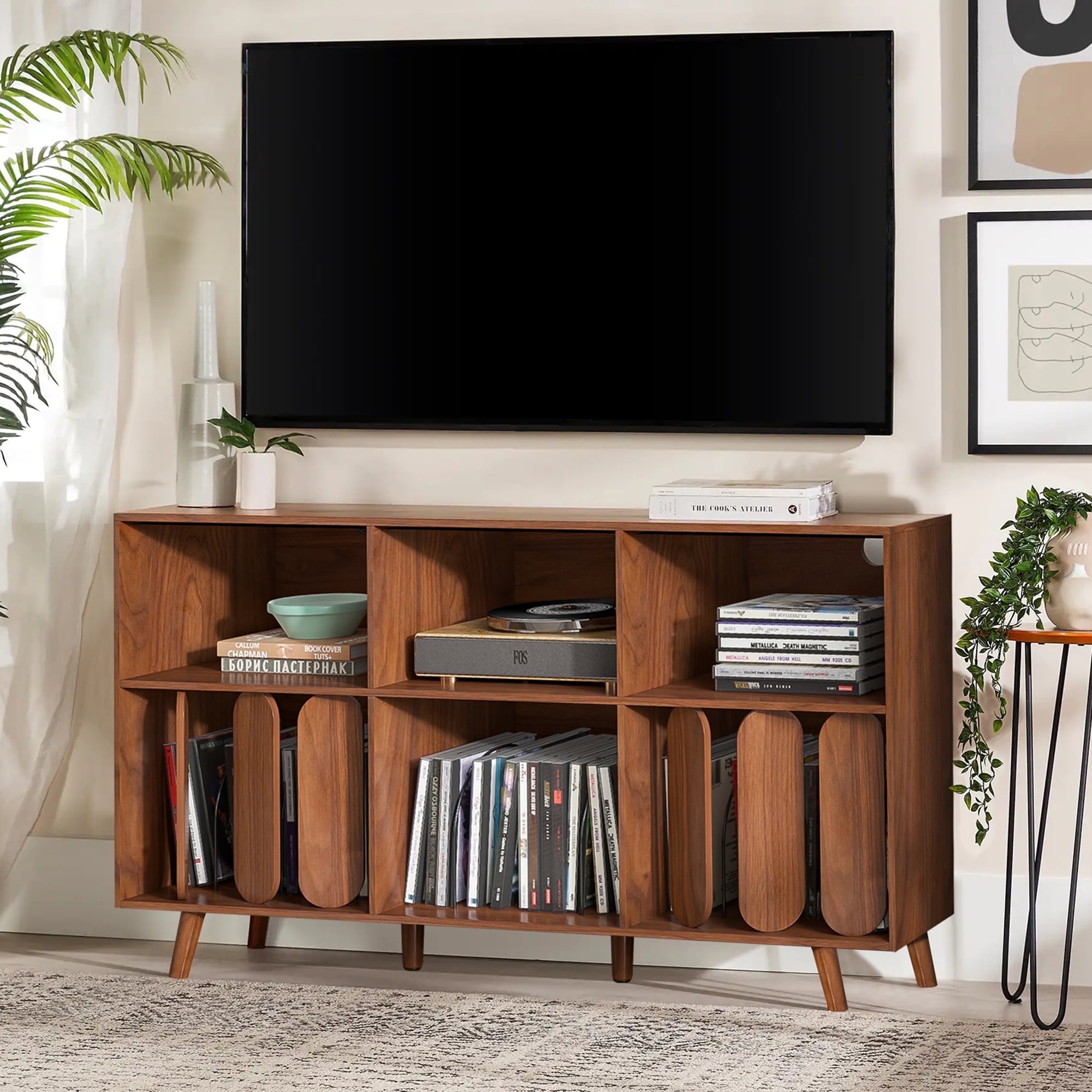Oubayajia Large Record Player Stand with Storage, Turntable Stand with ...