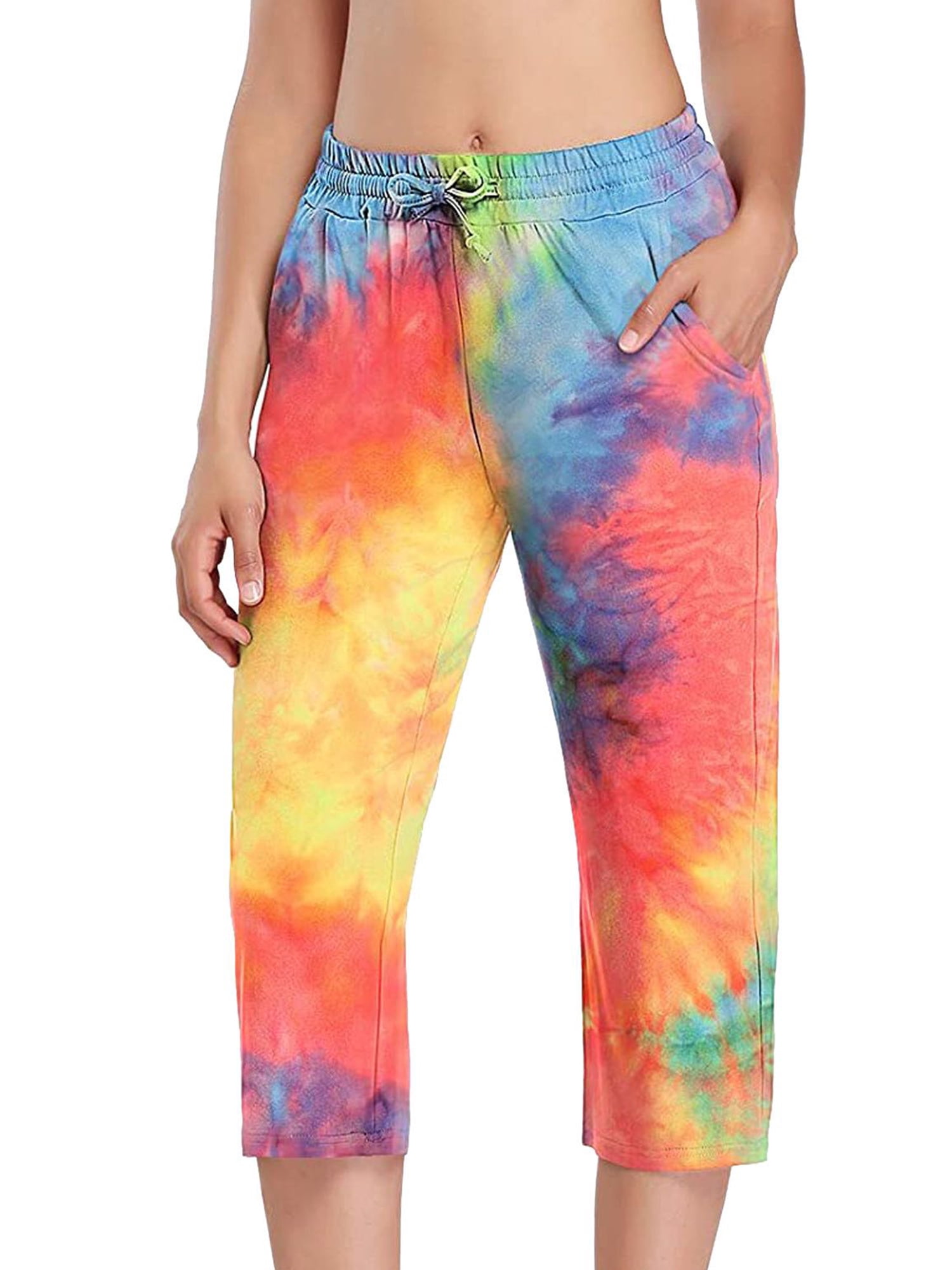 Oucaili Ladies Yoga Pants Capri Bottoms Cropped Leggings Lace Up ...
