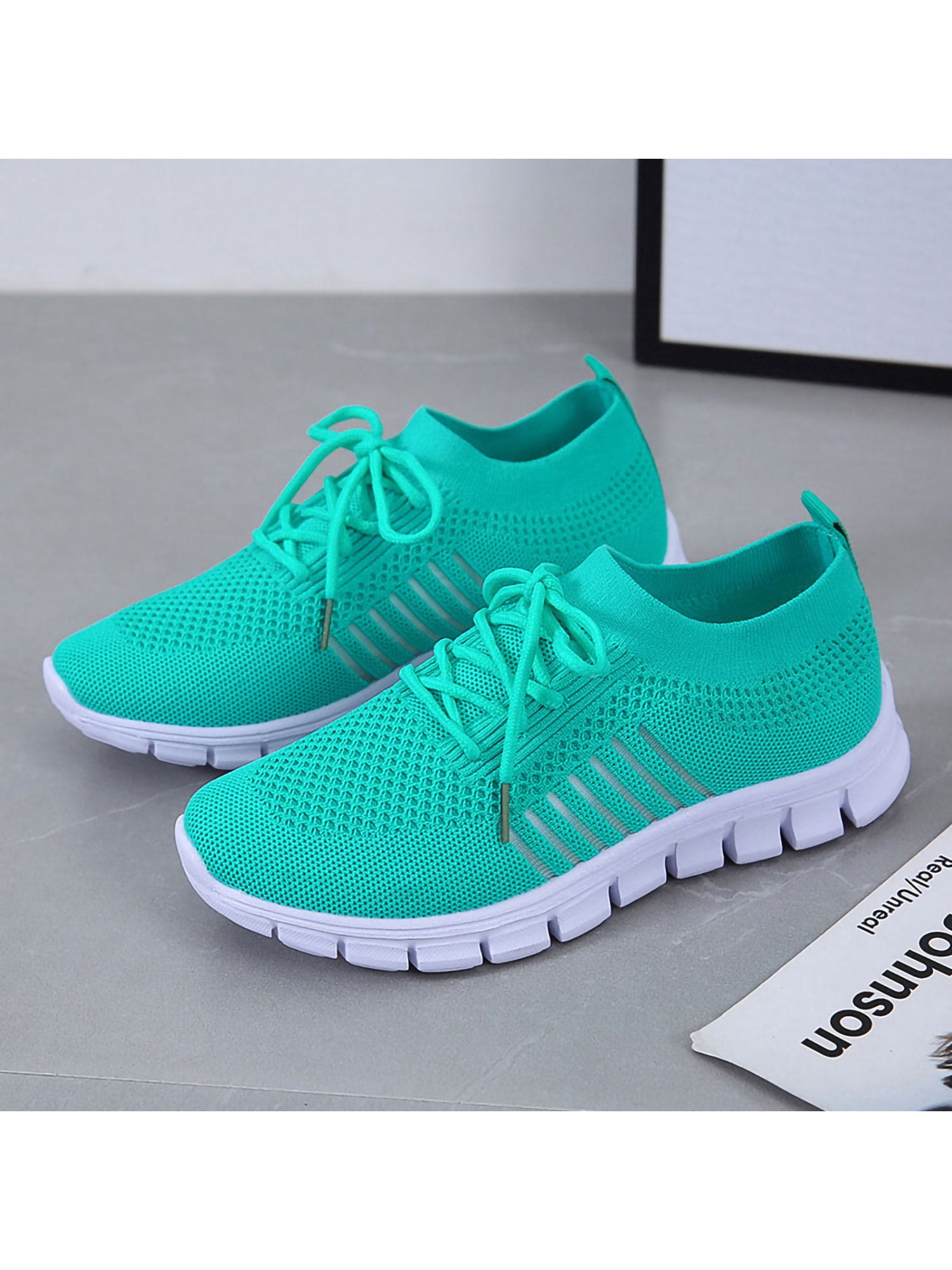 Oucaili Lady Running Lightweight Flat Heels Flats Atheletic Non Slip ...