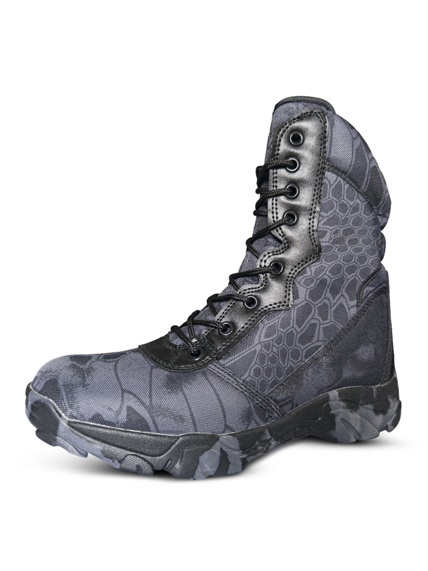 Oucaili Mens Combat Boots Camouflage Hiking Booties High Top Military ...