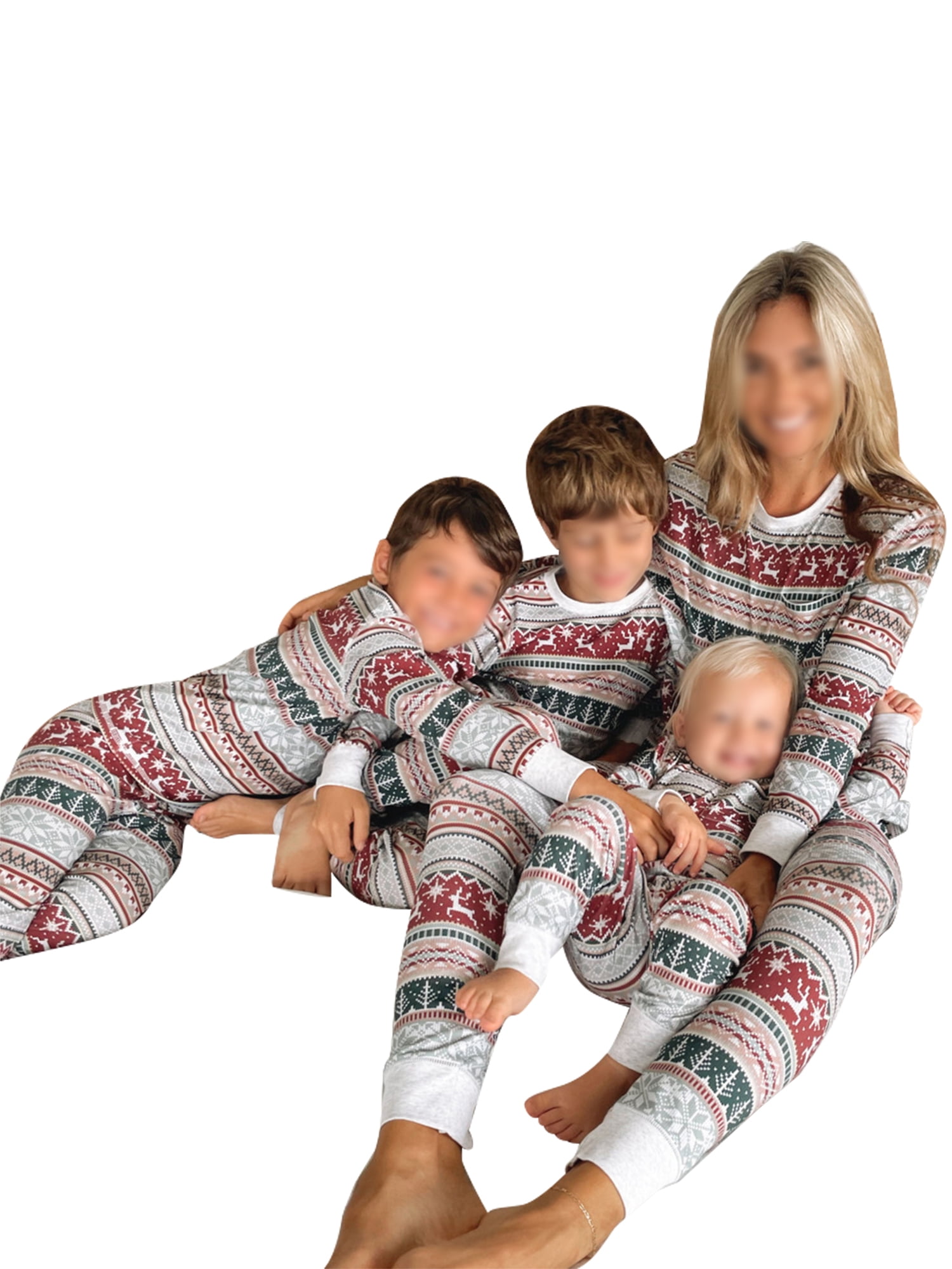 Oucaili Mommy Dad Child Sleepwear Christmas Matching Family Pajamas Set ...