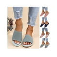 Oucaili Slides for Women Summer Wide Width Sandals Mesh Cloth ...