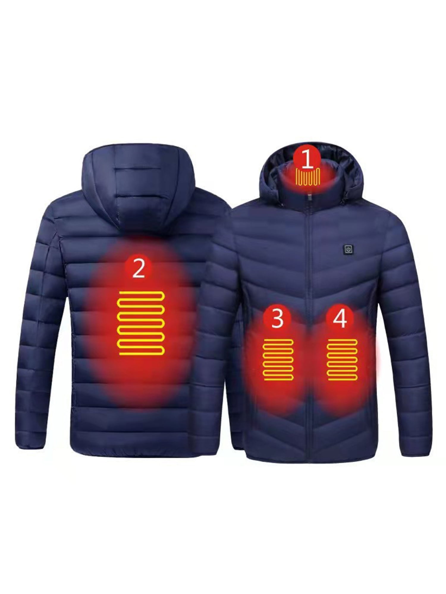 Oucaili Unisex Heating Jackets Electric Hooded Jacket Soft Shell Heated ...