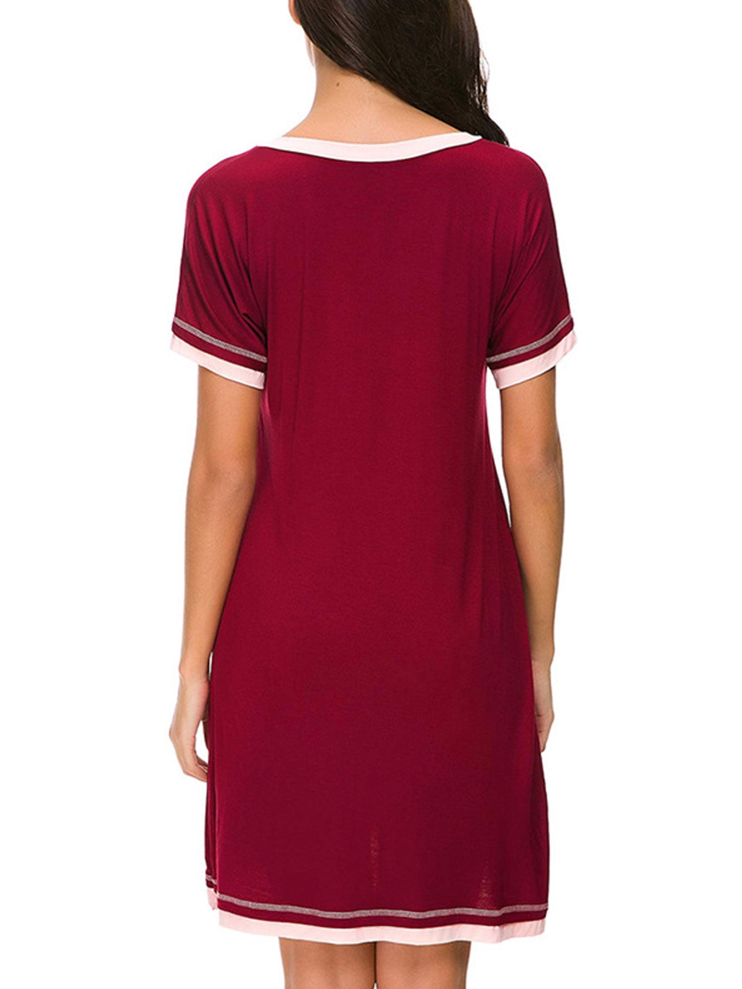Oucaili Women Mini Dress Spliced Sundress Color Block Tunic Dresses ...