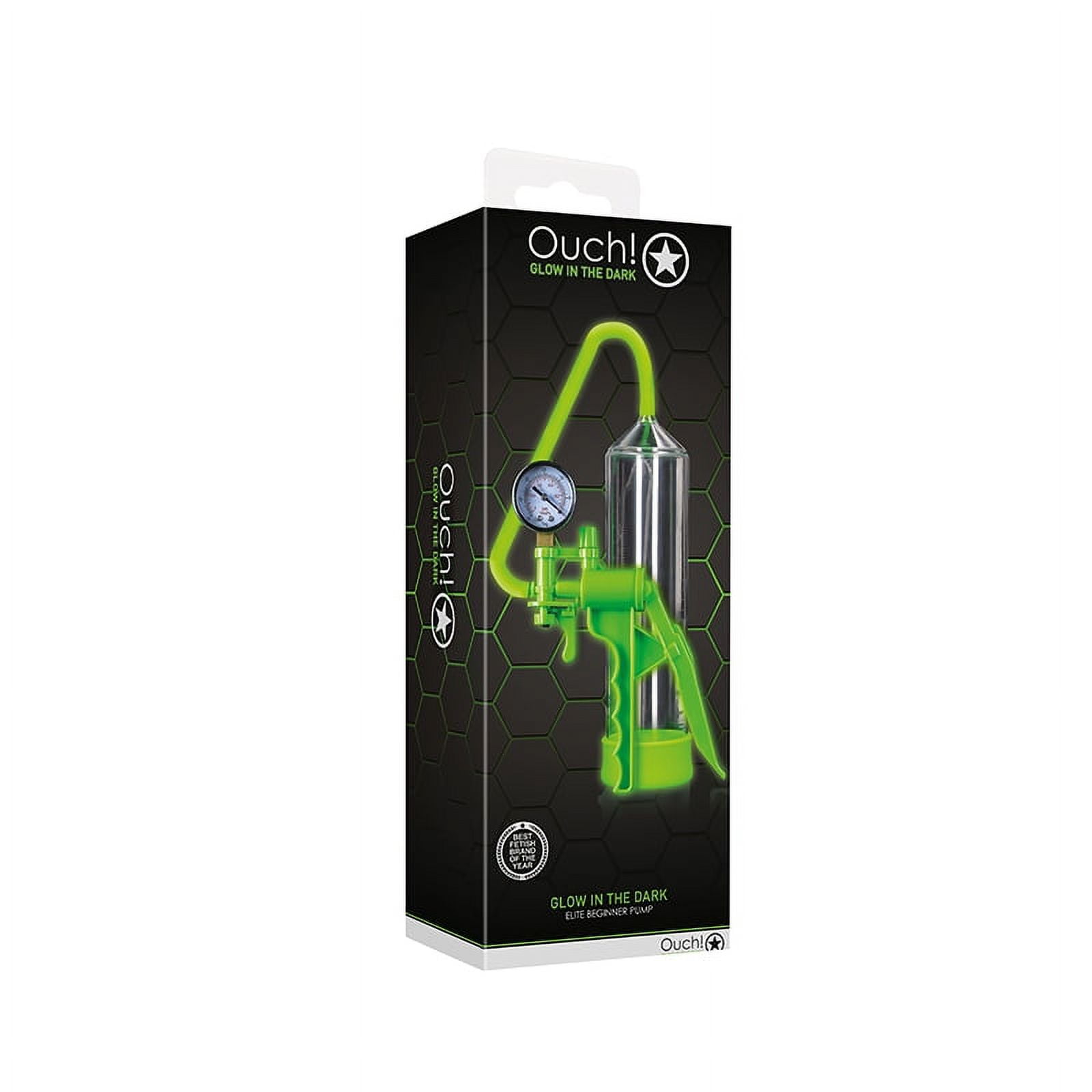 Ouch Glow In The Dark Elite Beginner Penis Pump Neon Green
