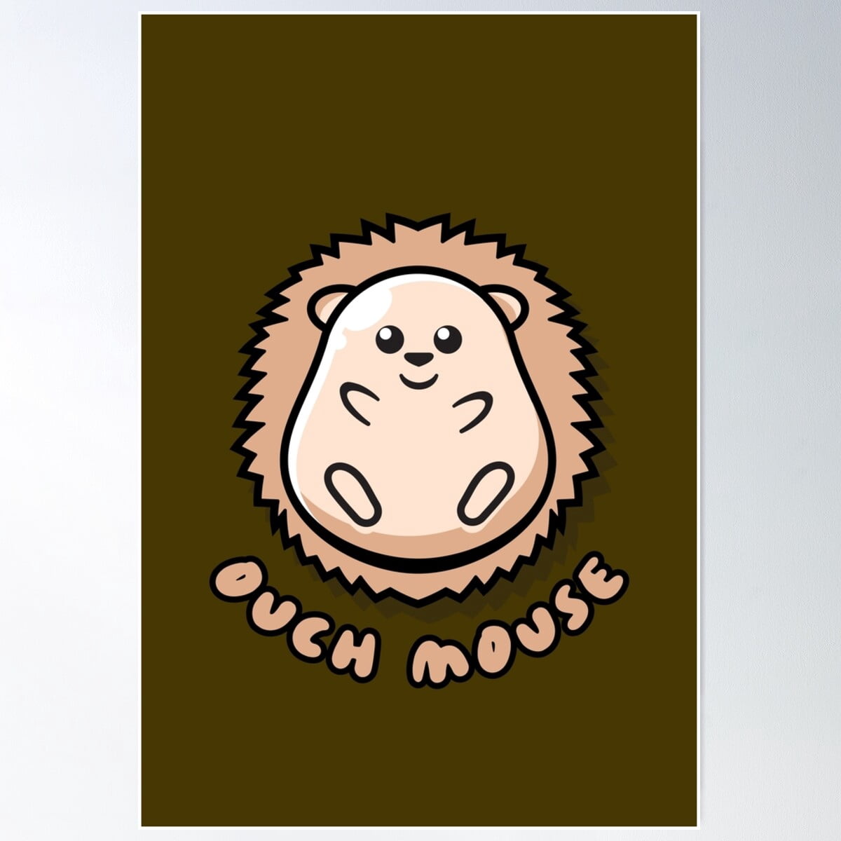 Ouch Mouse - Cute And Funny Hedgehog Poster Wall Art, Modern Wall Decor ...
