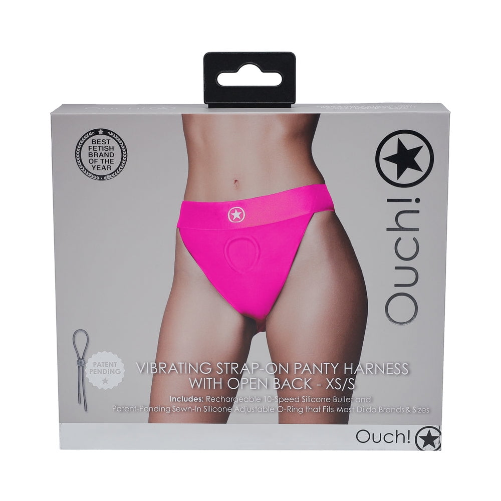 Ouch! Vibrating Strap-on Panty Harness with Open Pink Black XS/S - Walmart.com