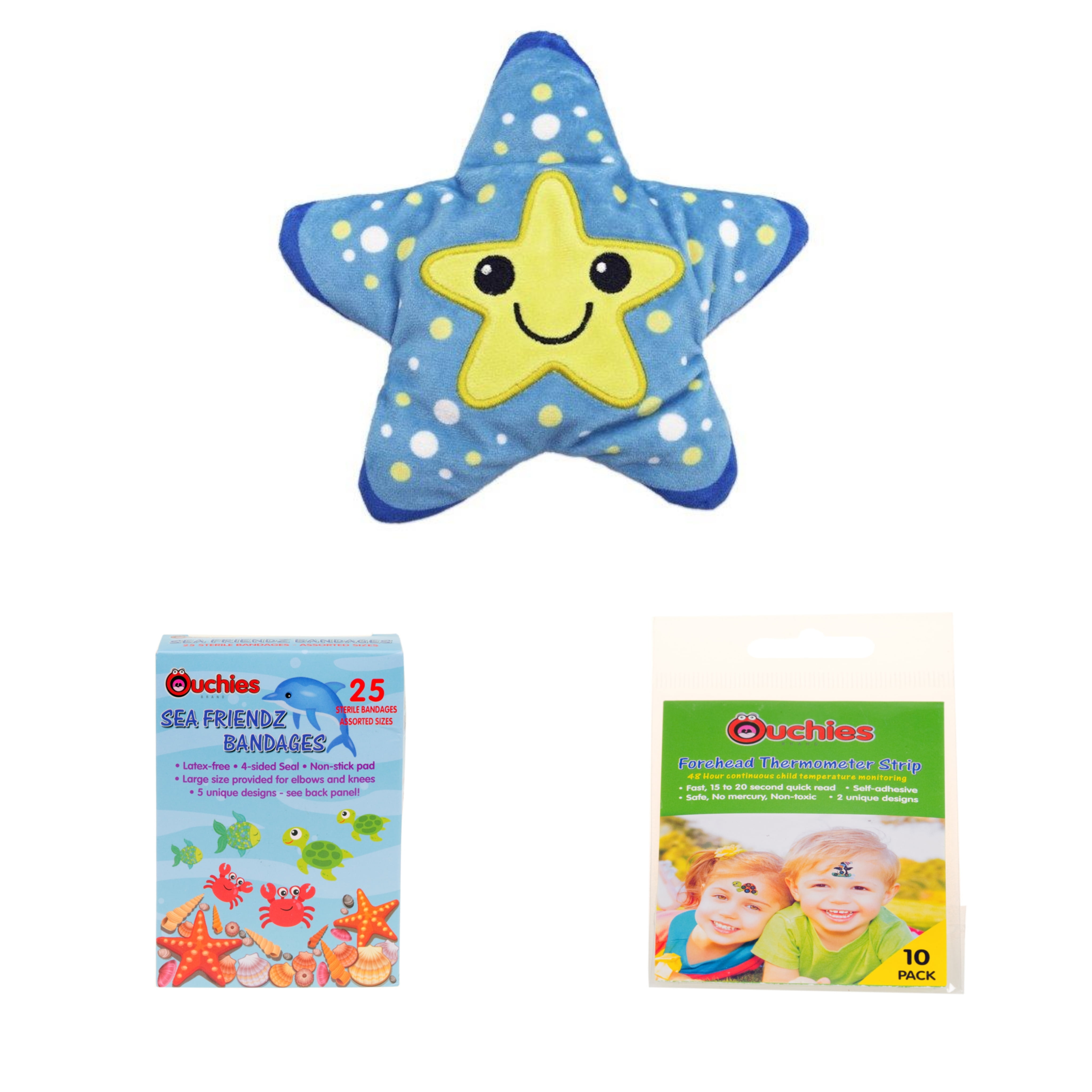 Ouchies Sea Friendz Triple Pack First Aid Hot Cold Ice Pack 25 ct ...