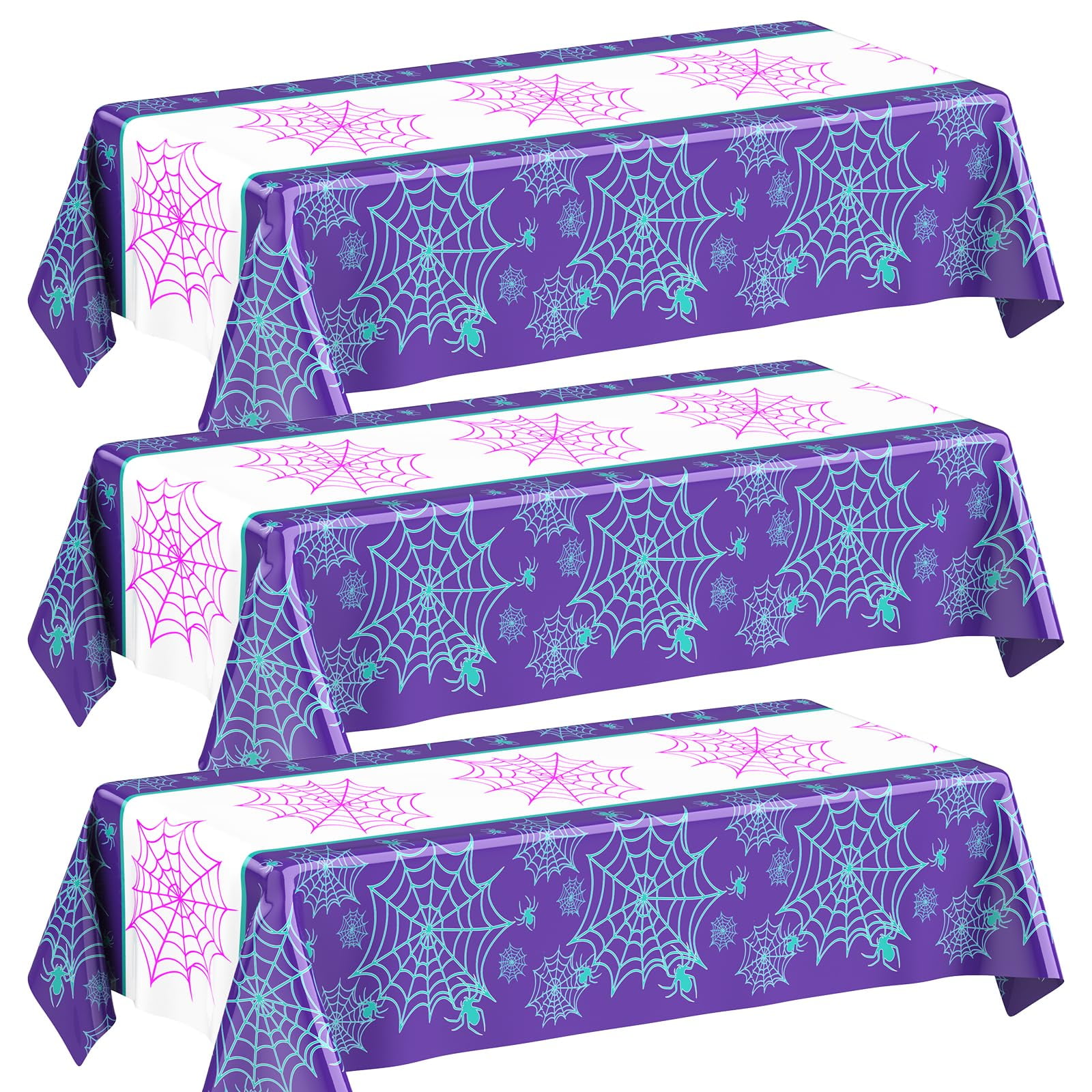 Oudain 3 PackTRDN Purple Spider Theme Birthday Decorations Hero Spider Web Tablecloth Purple ...