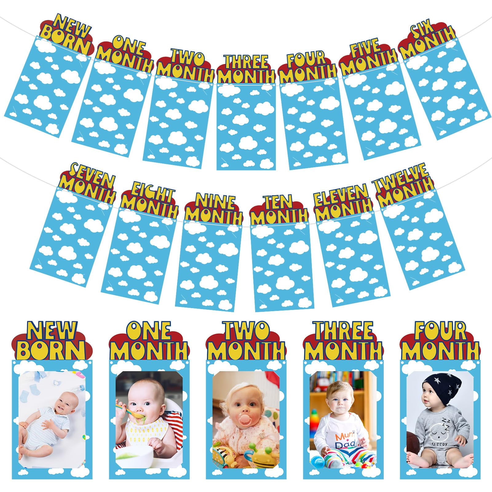Oudain Cartoon Story 1st Birthday Photo AIS1 Banner for Baby from ...