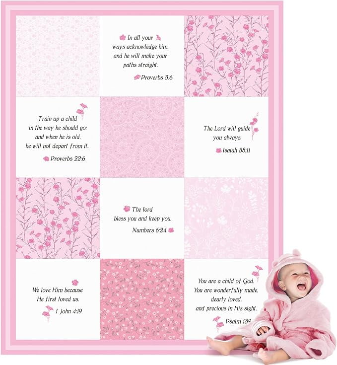 Oudain Christian Baby Blankets for Baby Blanket with Bible Verses ...