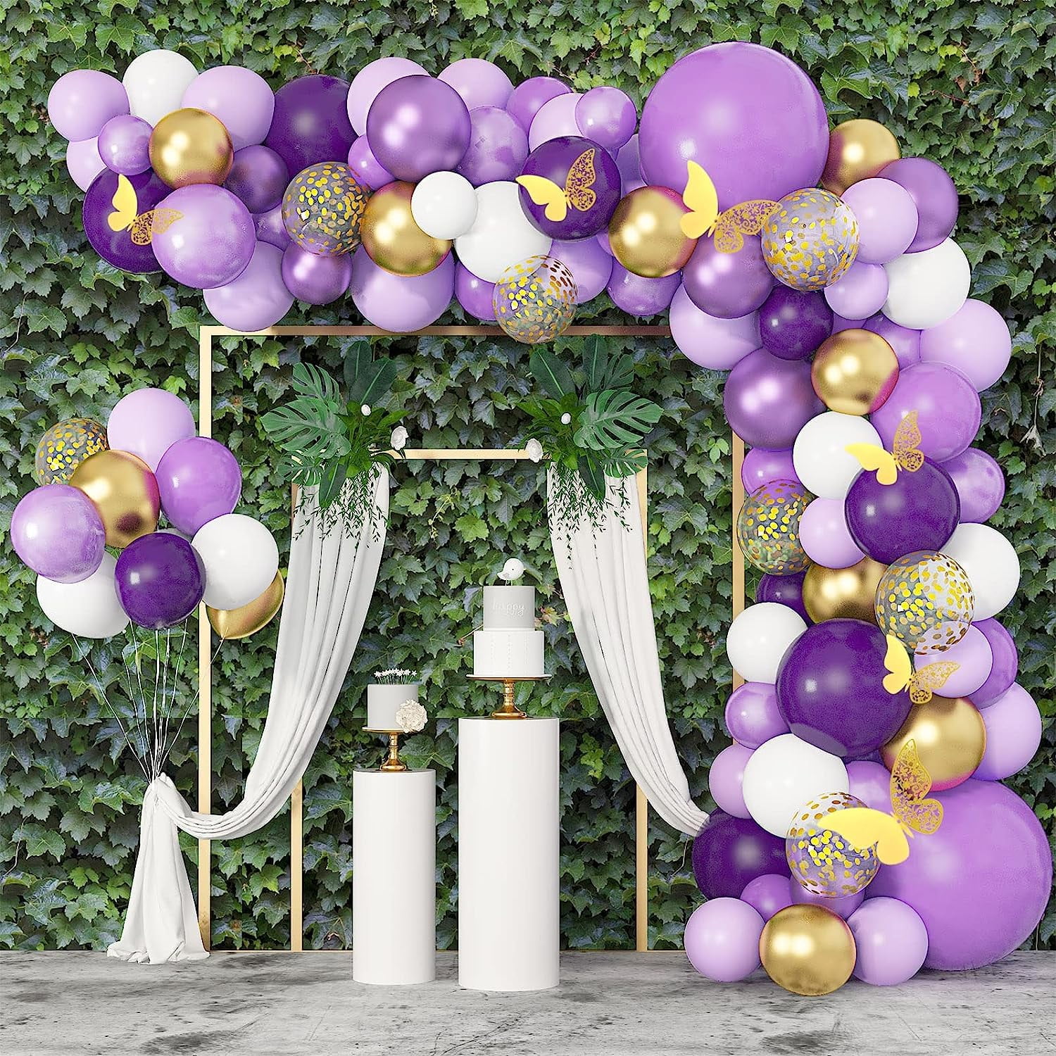 Ouddy Party Balloons Garland Arch NSD3 Kit,152Pcs Light Gold Balloon ...