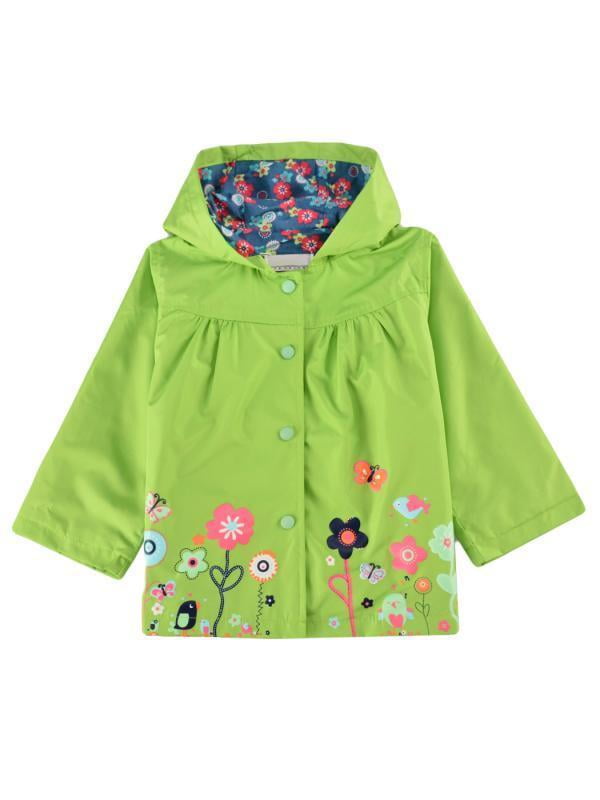 Oudiya Girls and Kids Waterproof Rain Jacket Toddler Lightweight Cotton ...