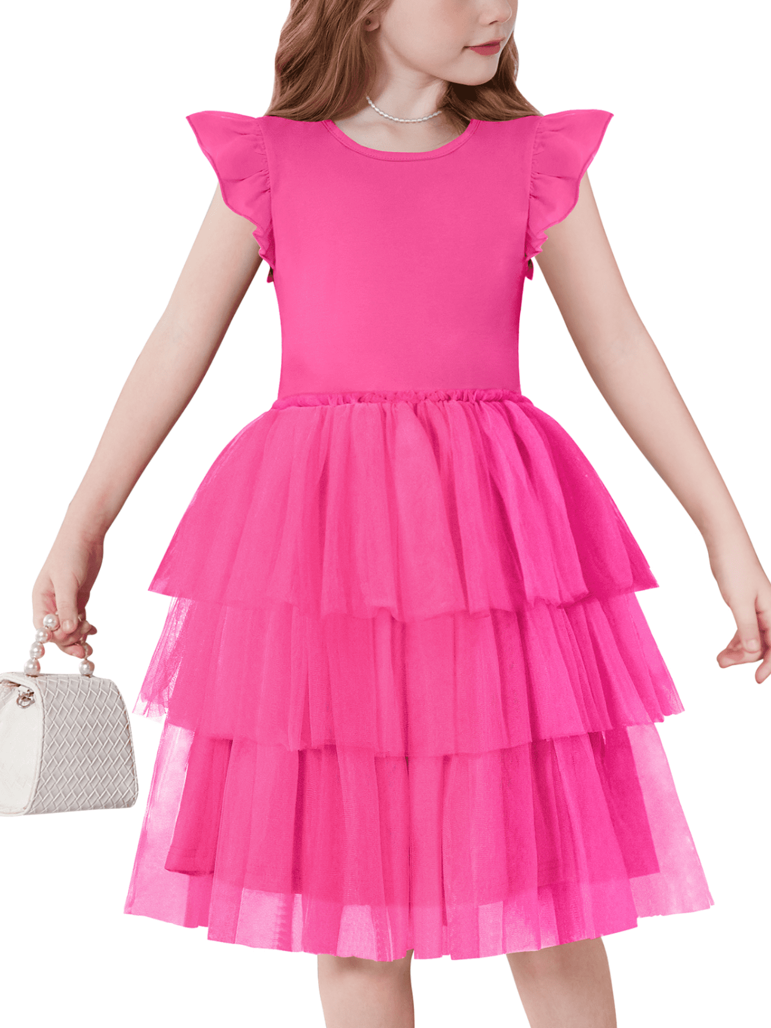 Oudiya Toddler Girls Fluffy Tutu Dress Tiered Summer Party Sundress ...