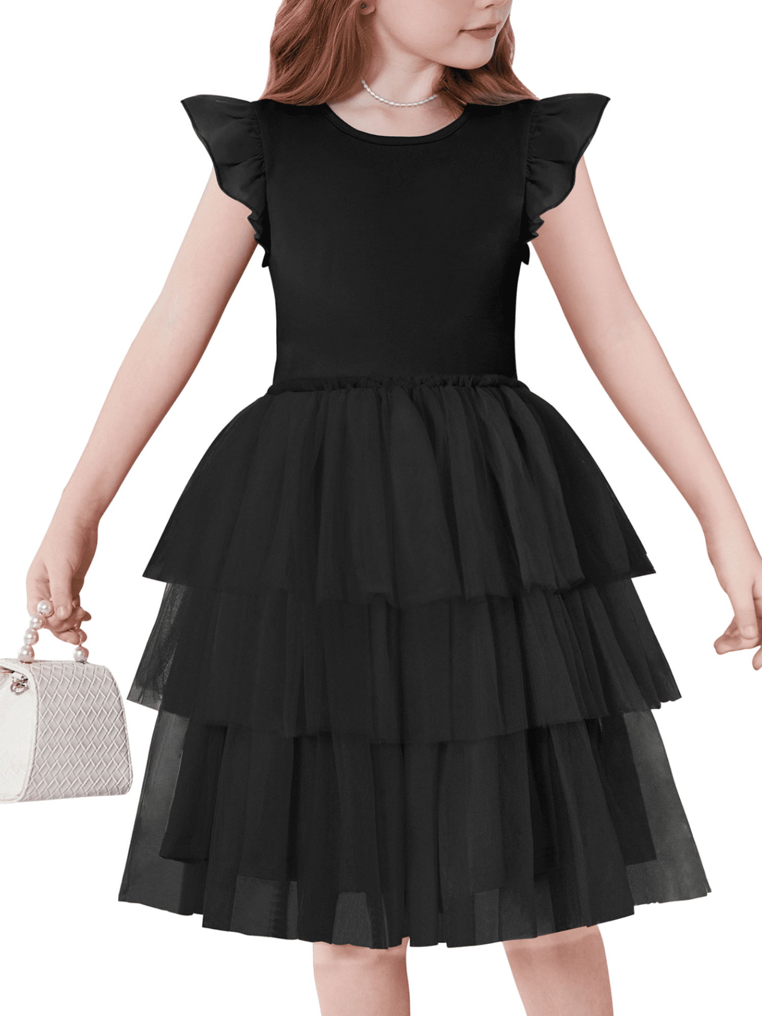 Oudiya Toddler Girls Fluffy Tutu Dress Tiered Summer Party Sundress ...