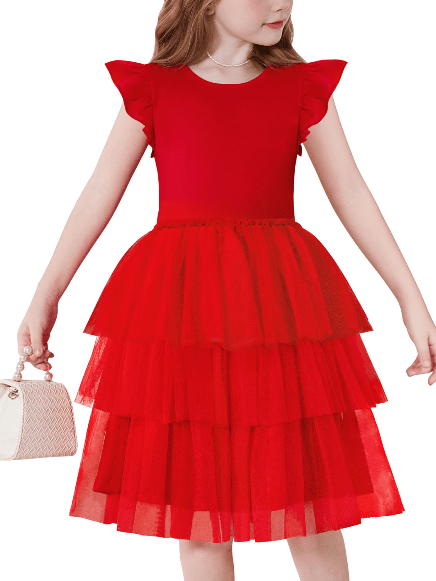 Oudiya Toddler Girls Fluffy Tutu Dress Tiered Summer Party Sundress ...