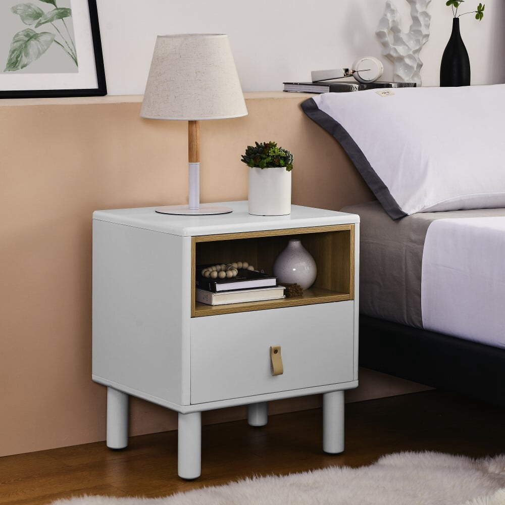 Oufan Single drawer bedside table,Modern Bedside Table with Storage ...