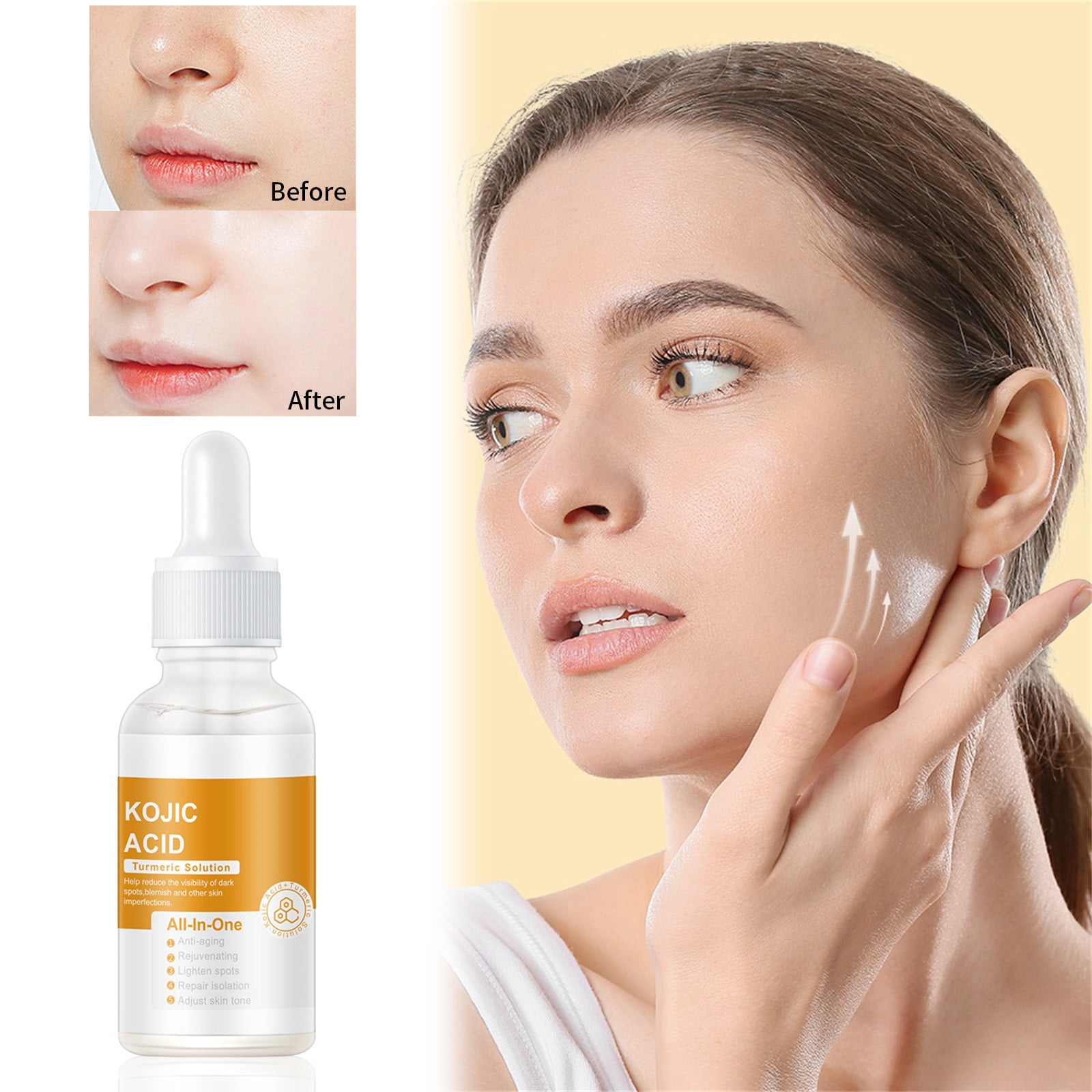 OugPiStiyk Face Serums for Anti Aging, Turmeric Kojic-Acid Essence ...