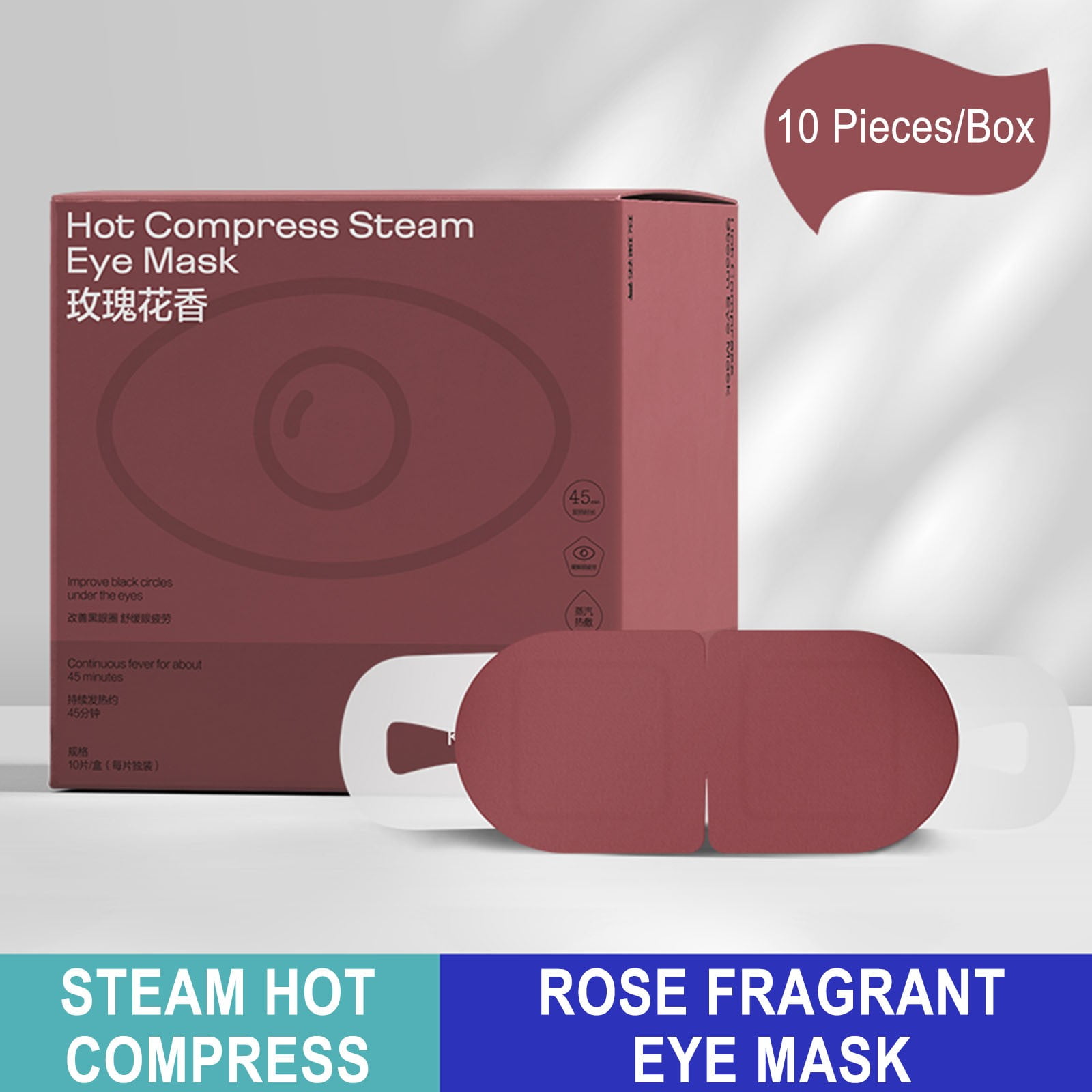 OugPiStiyk Steam Eye Mask Relieves Eye Fatigue, Self Heating Eye Mask ...