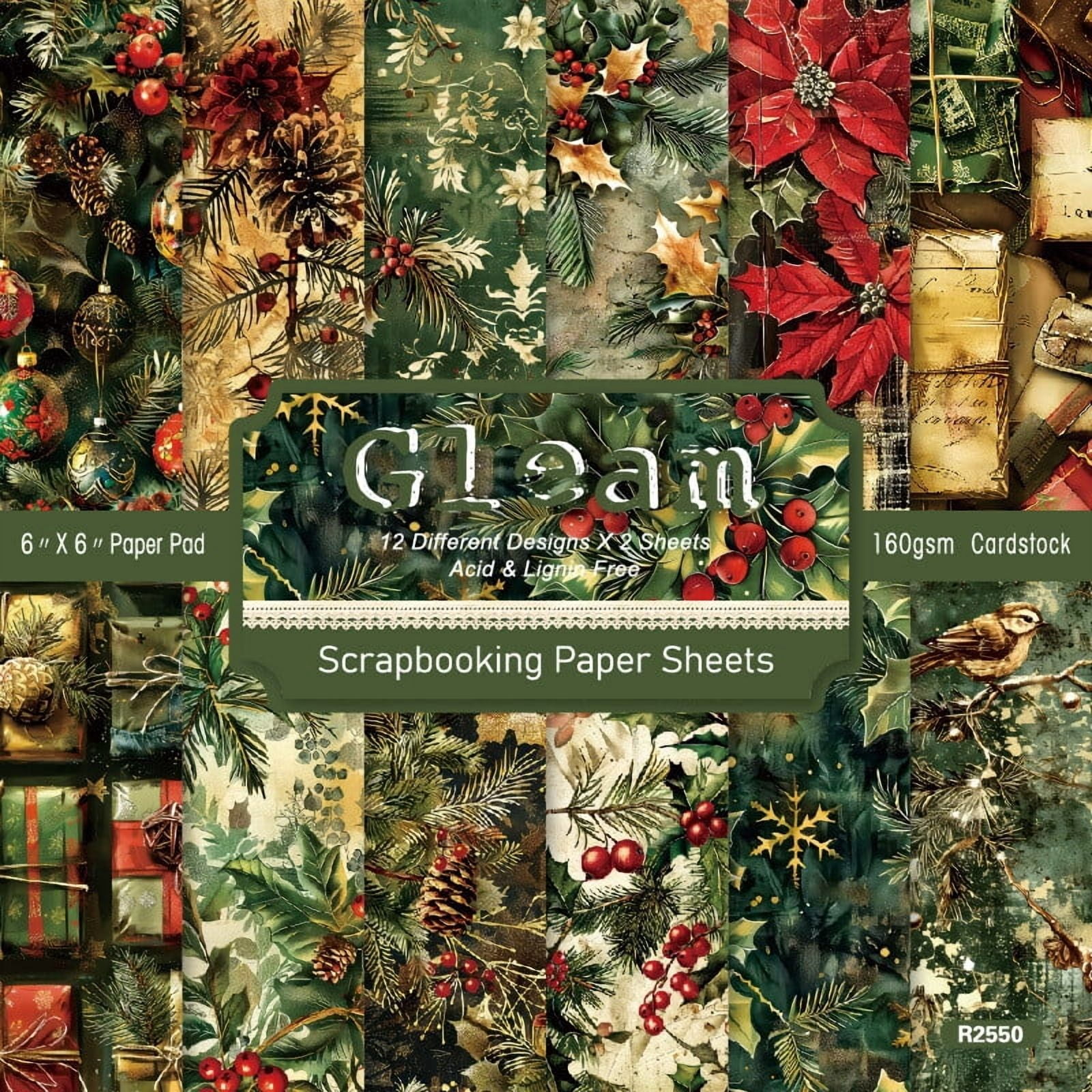 Ouginx 24 Sheets Flowers Holly Scrapbook Paper, 6'' x 6'' Decoupage ...