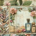 Ouginx 24 Sheets Vintage Flowers Bottles Scrapbook Paper, 6'' x 6 ...