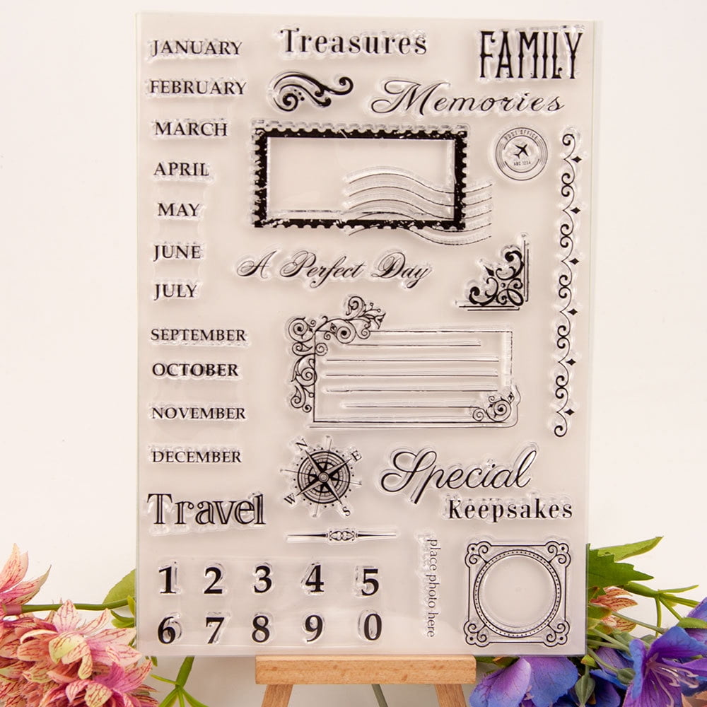 Ouginx Clear Stamps, Monthly Calendar Rubber Stamp for Scrapbooking and ...