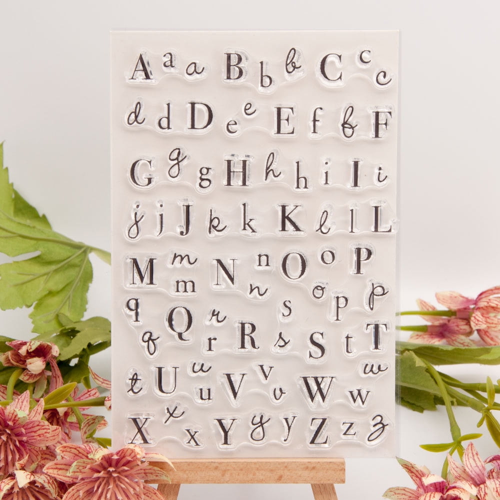 Ouginx Clear Stamps, Upper Lowercase Letters Rubber Stamp for ...