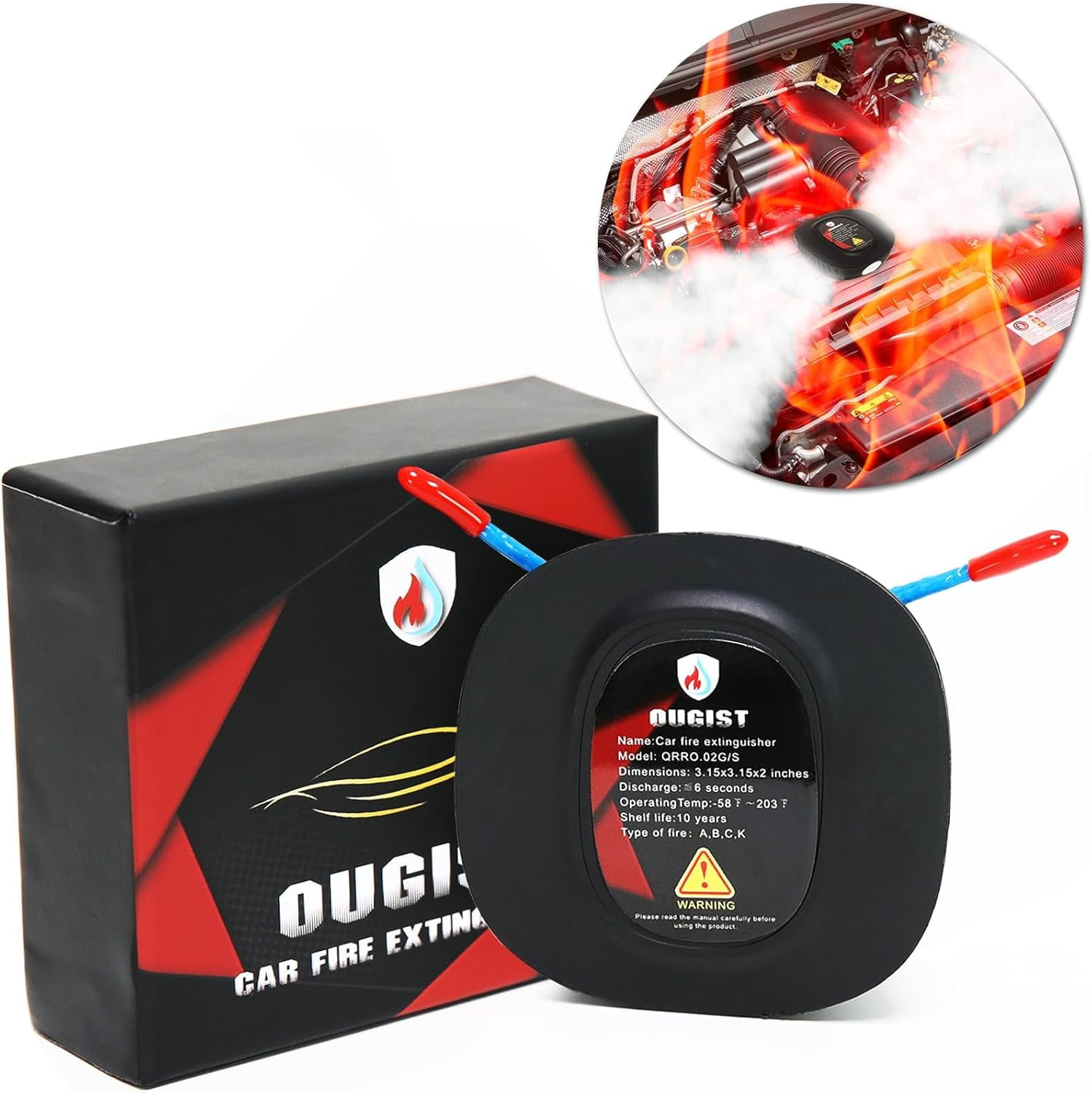 Ougist 0.2lbs Small Automatic Fire Extinguisher, Easy to Clean, Fire ...