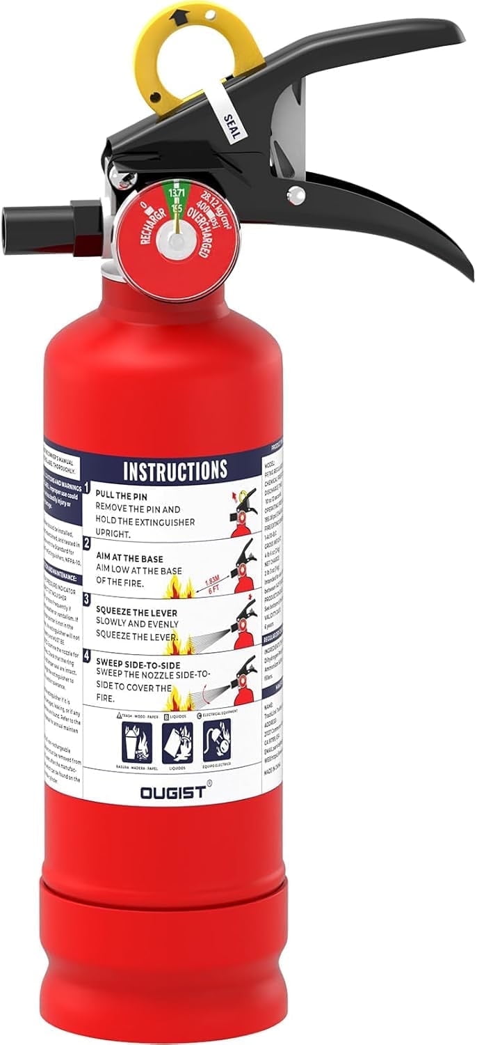 Ougist ABC Fire Extinguisher for Home with Mounting Bracket, 2.5LB ...