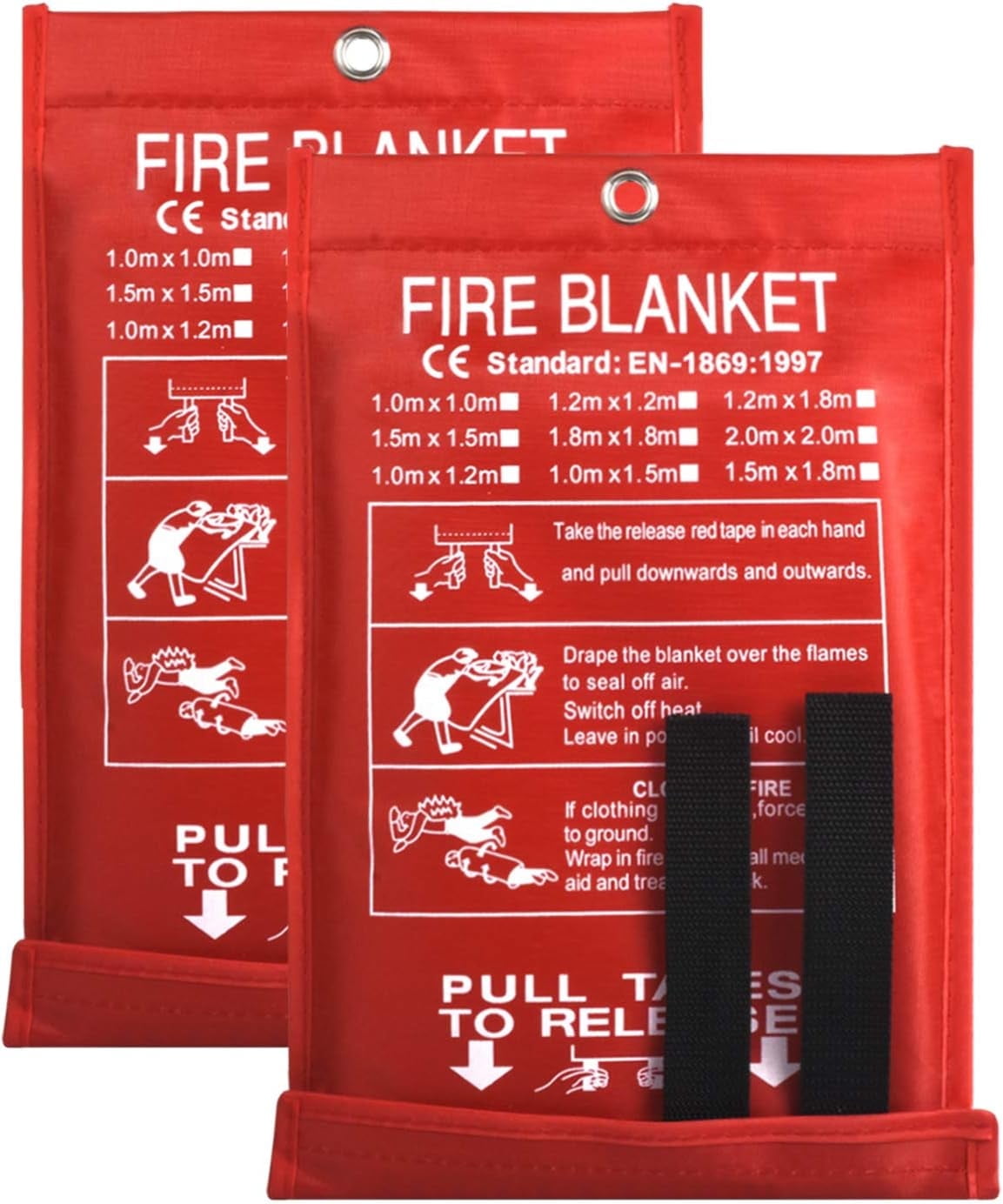 Ougist Fire Blanket - 2 Pack 40" x 40" Fireproof Blanket for Home and ...
