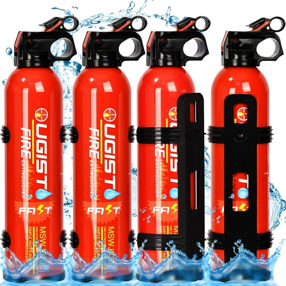 Ougist Portable Water-Based Fire Extinguisher, 620ml, 13ft Spray, 4Â°F-140Â°F, 4 Count - Walmart.com