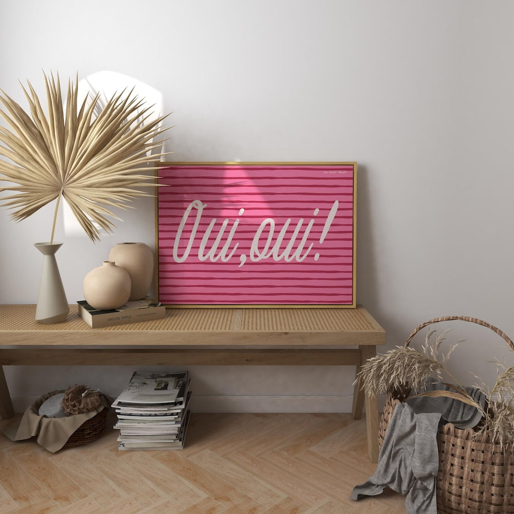 Oui Oui Art Print Poster, Trendy Retro French Modern Kitchen Wall Art ...