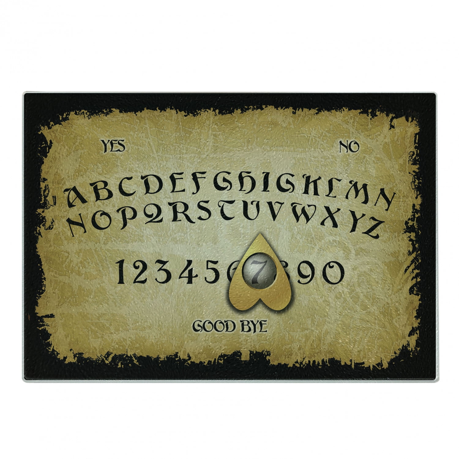 Ouija Board Cutting Board, Grungy Board Design with Vanished Scratchy ...
