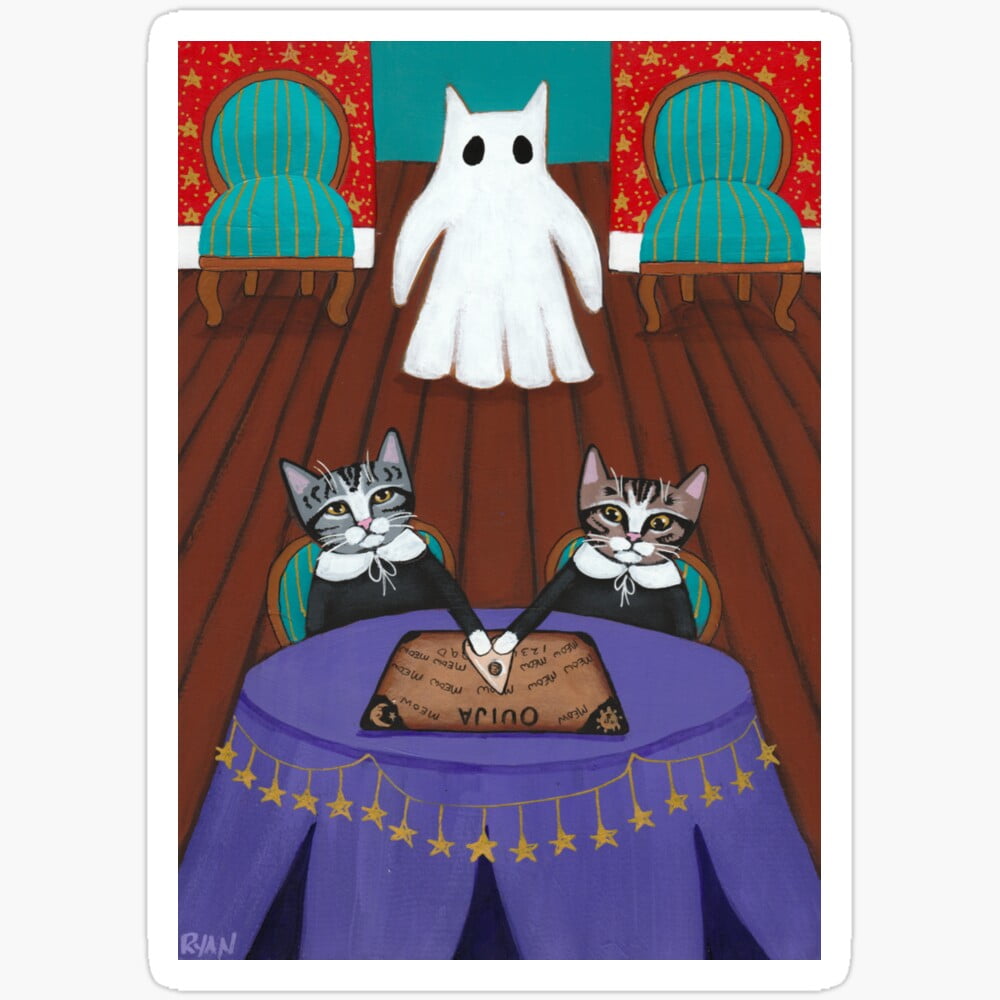 Ouija Board Spooky Cats Sticker Phone Decal Water Bottle Stickers Car ...