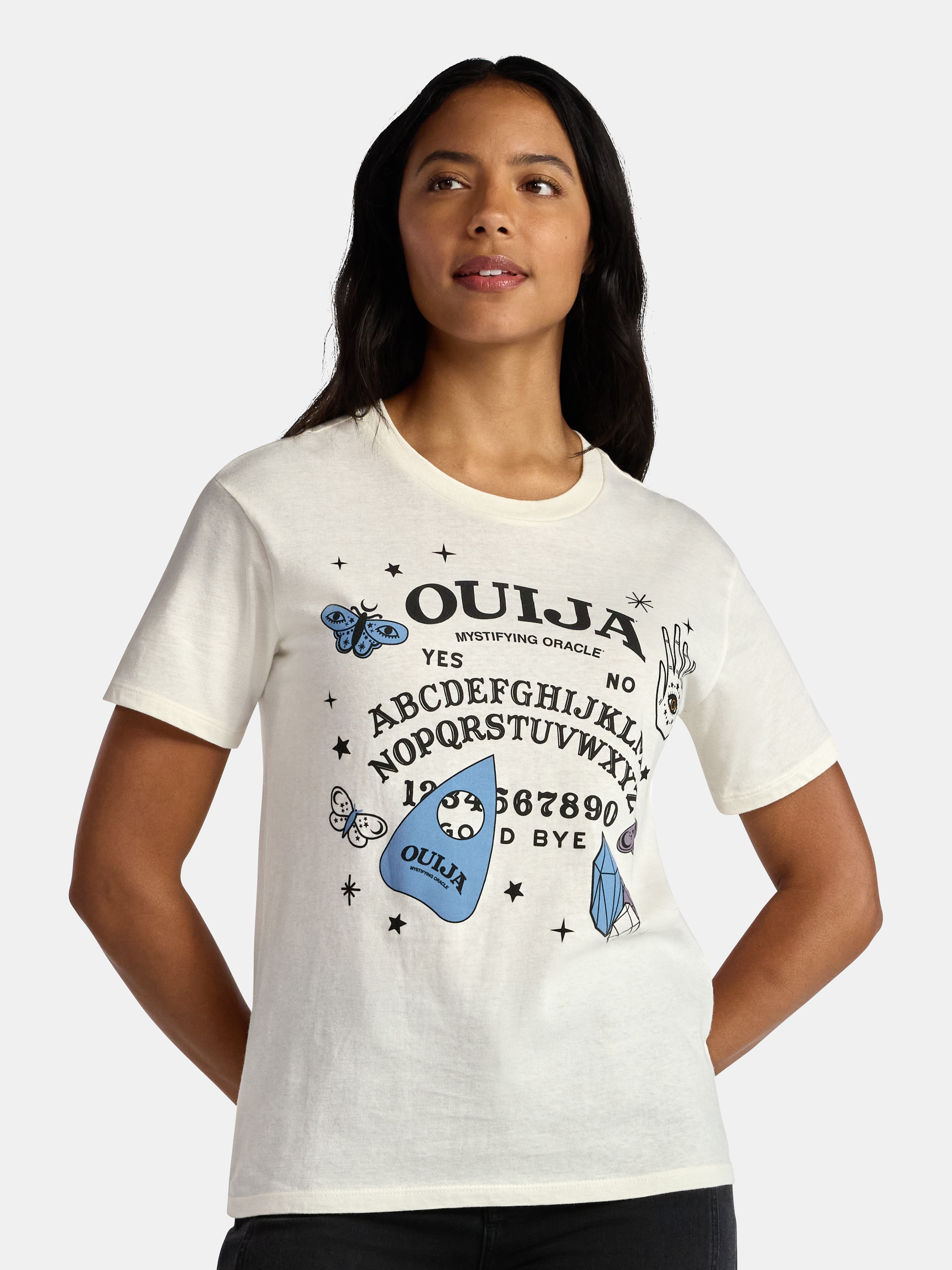 Ouija Board Women's Cotton Graphic Tee with Short Sleeves, Sizes XXS ...