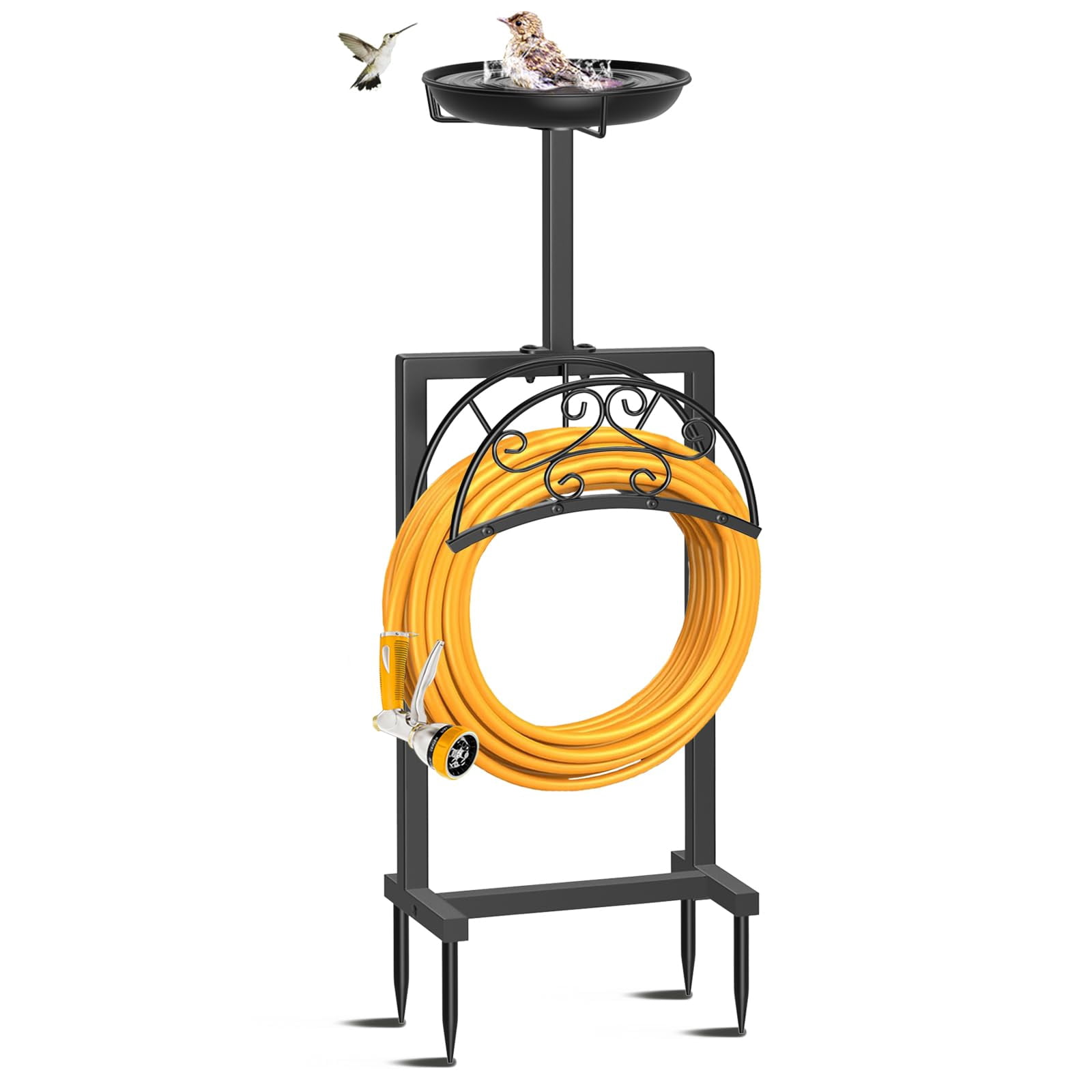 Ouinis Garden Hose Holder Hanger Freestanding, Upgraded 4 Spikes Heavy ...