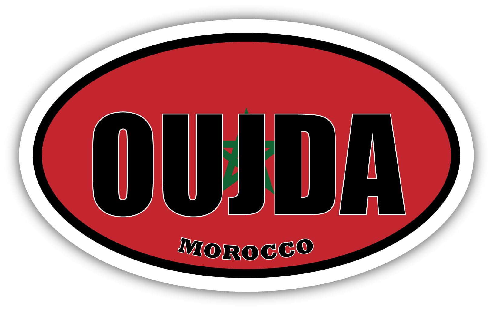Oujda Morocco Flag Oval Decal Vinyl Bumper Sticker 3x5 inches - Walmart.com
