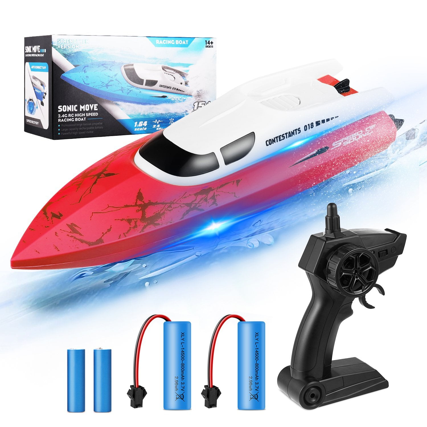 Oulepu RC Boat, 2.4G Remote Control Boat for Pools and Lakes, 20+ MPH ...