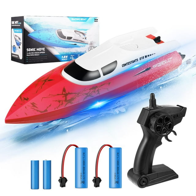Oulepu RC Boat, 2.4G Remote Control Boat for Pools and Lakes, 20+ MPH ...