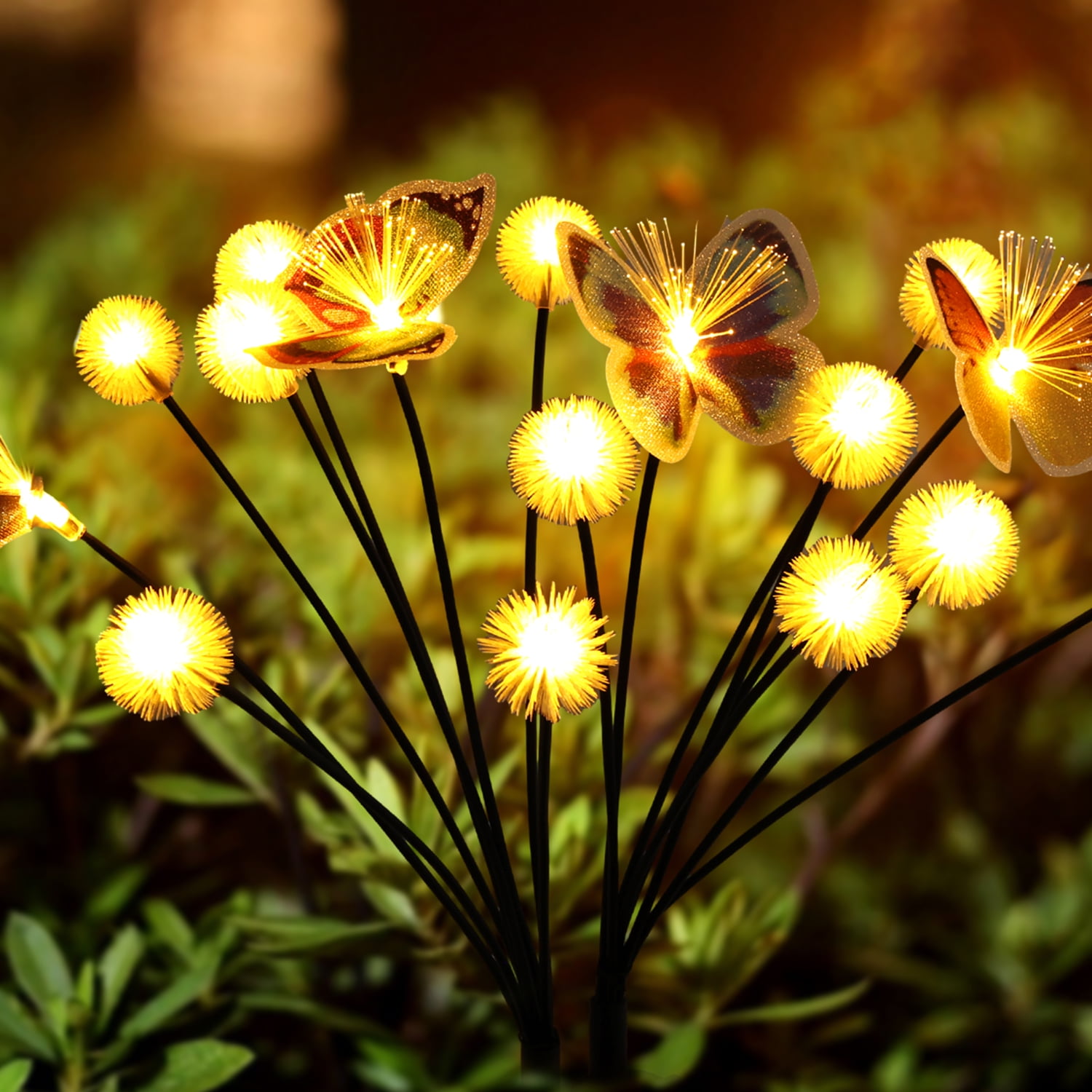 Zacro Solar Garden Lights, 2-Pack LED, Waterproof, 12 Dandelions, 4 ...
