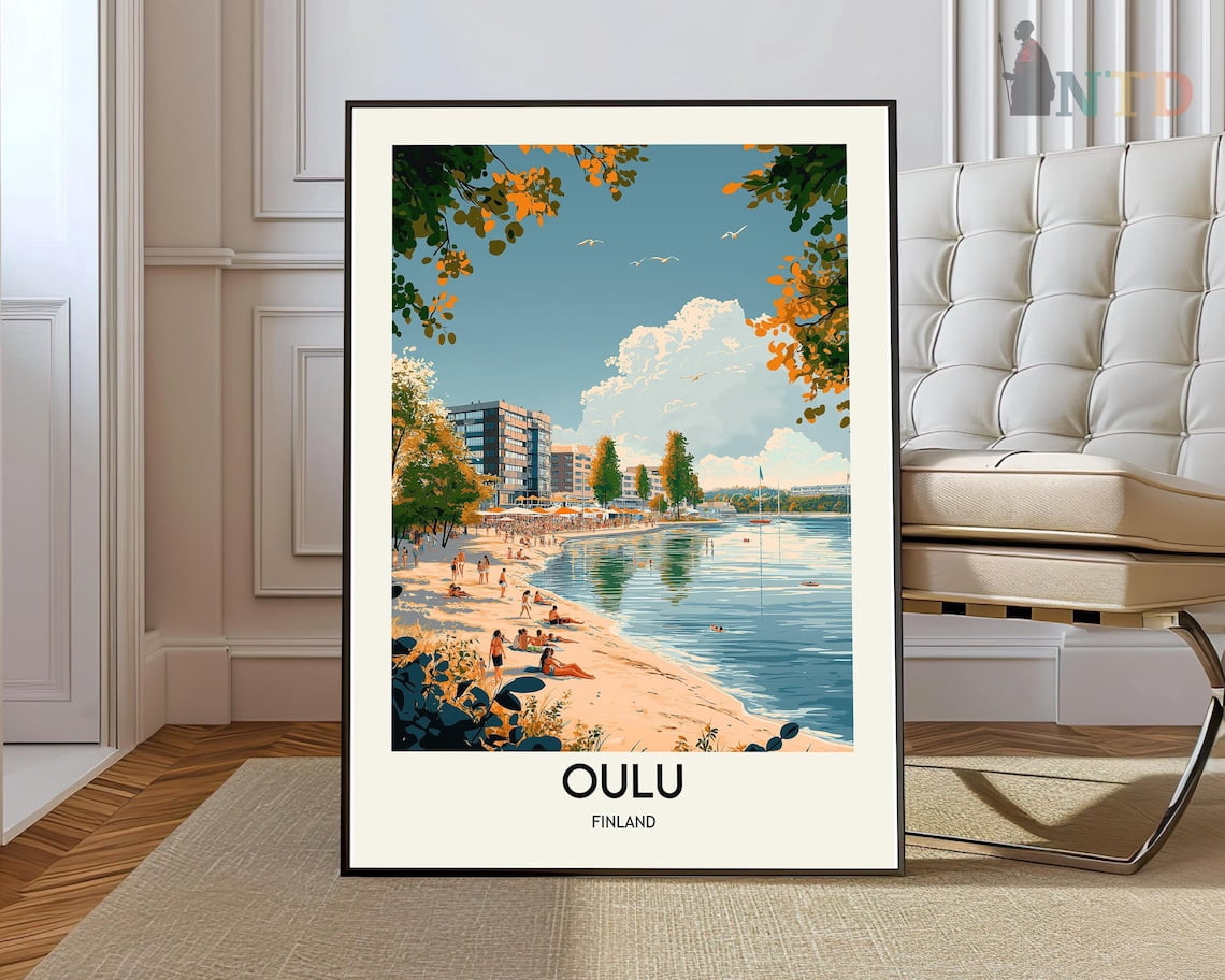Oulu Finland City Map Poster, Stretched Canvas 8x10in - Walmart.com