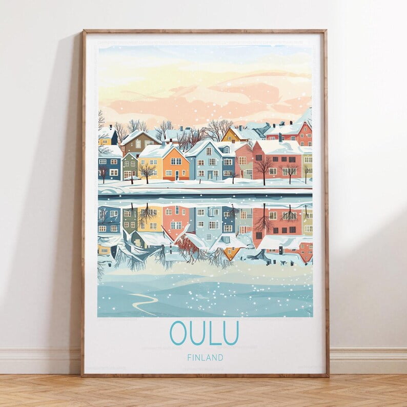 Oulu Finland Wall Art – Winter Poster, Ski Print, Travel Gift - Walmart.com