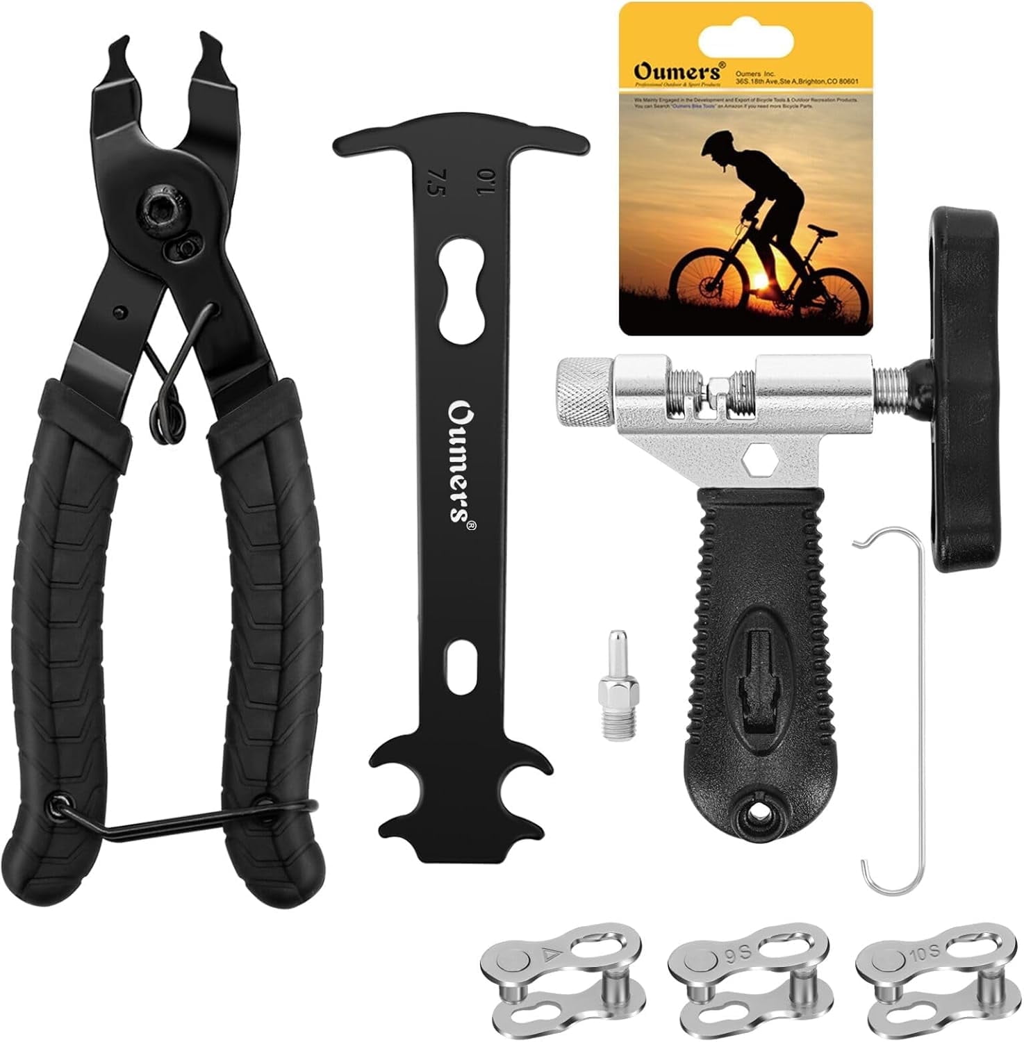 Oumers Bike Chain Repair Tools Set, Bicycle Chain Break Tool, Master ...