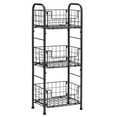 Oumilen 3-Tier Freestanding Shelf, Storage Organizer Shelf Basket Black ...