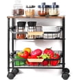 Oumilen 3 Tier Rolling 18.5" Utility Cart Fruit Storage Basket Kitchen ...