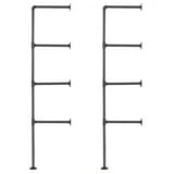 Oumilen Industrial Wall Mount Iron Pipe Open Shelf Industrial 4 Tier ...