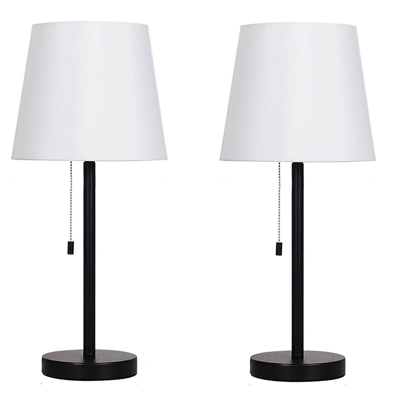 Oumilen Lamp Set, Black with Shade White - Walmart.com